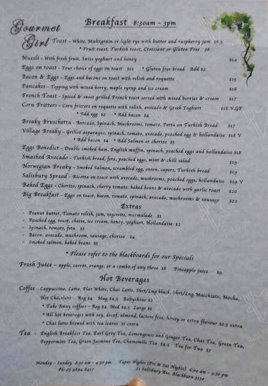 Menu at Gourmet Girl Cafe & Catering, Blackburn