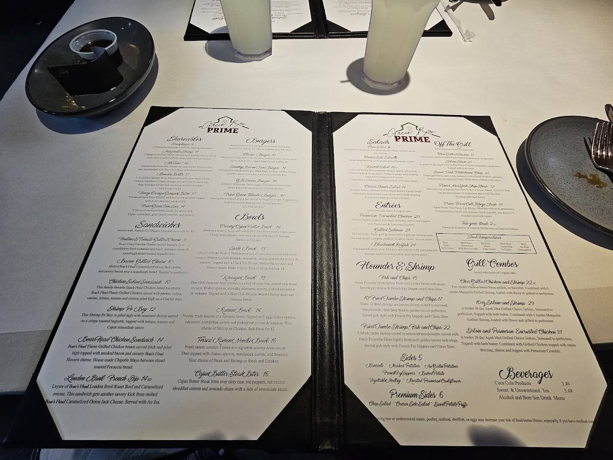 Menu at Green Barn Prime, Trenton