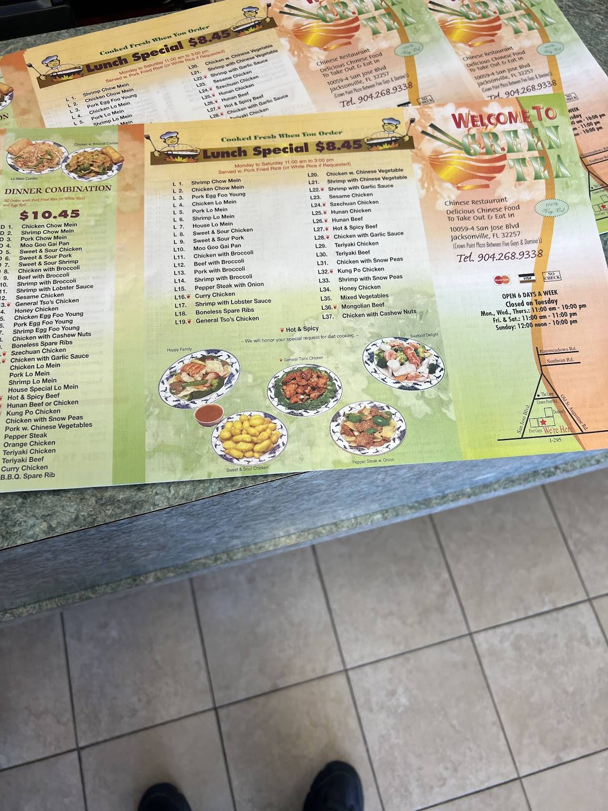 Menu at Green Tea restaurant, Jacksonville, 10039 San Jose Blvd