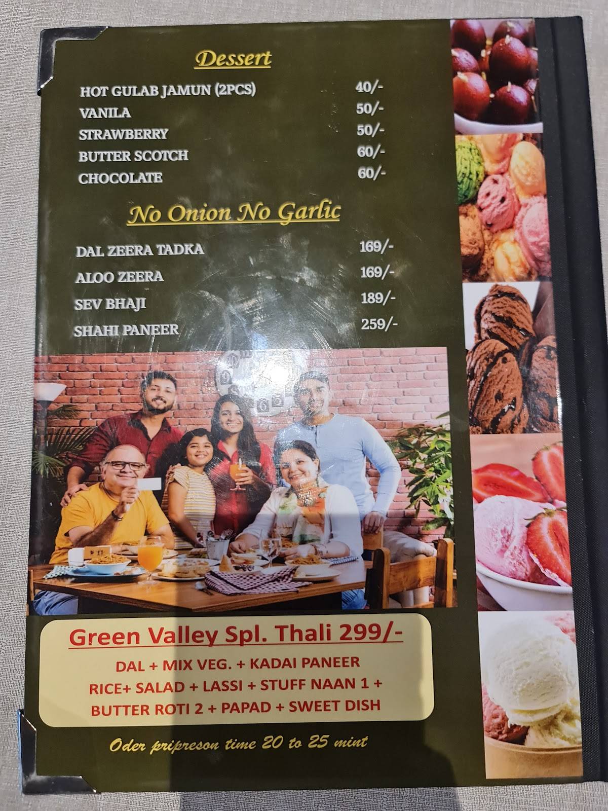 Menu at Green Valley Restaurant, India, NH 152