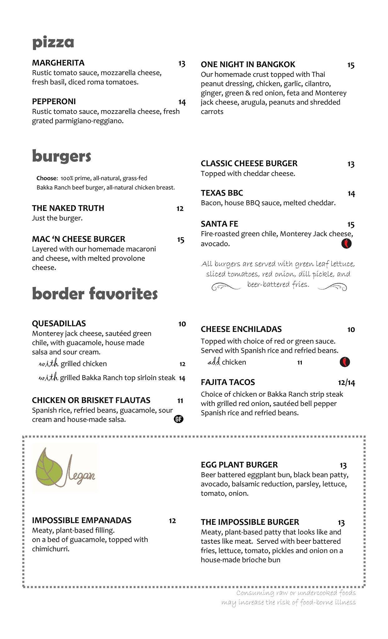 Menu at Greenery Restaurant, El Paso, 750 Sunland Park Dr