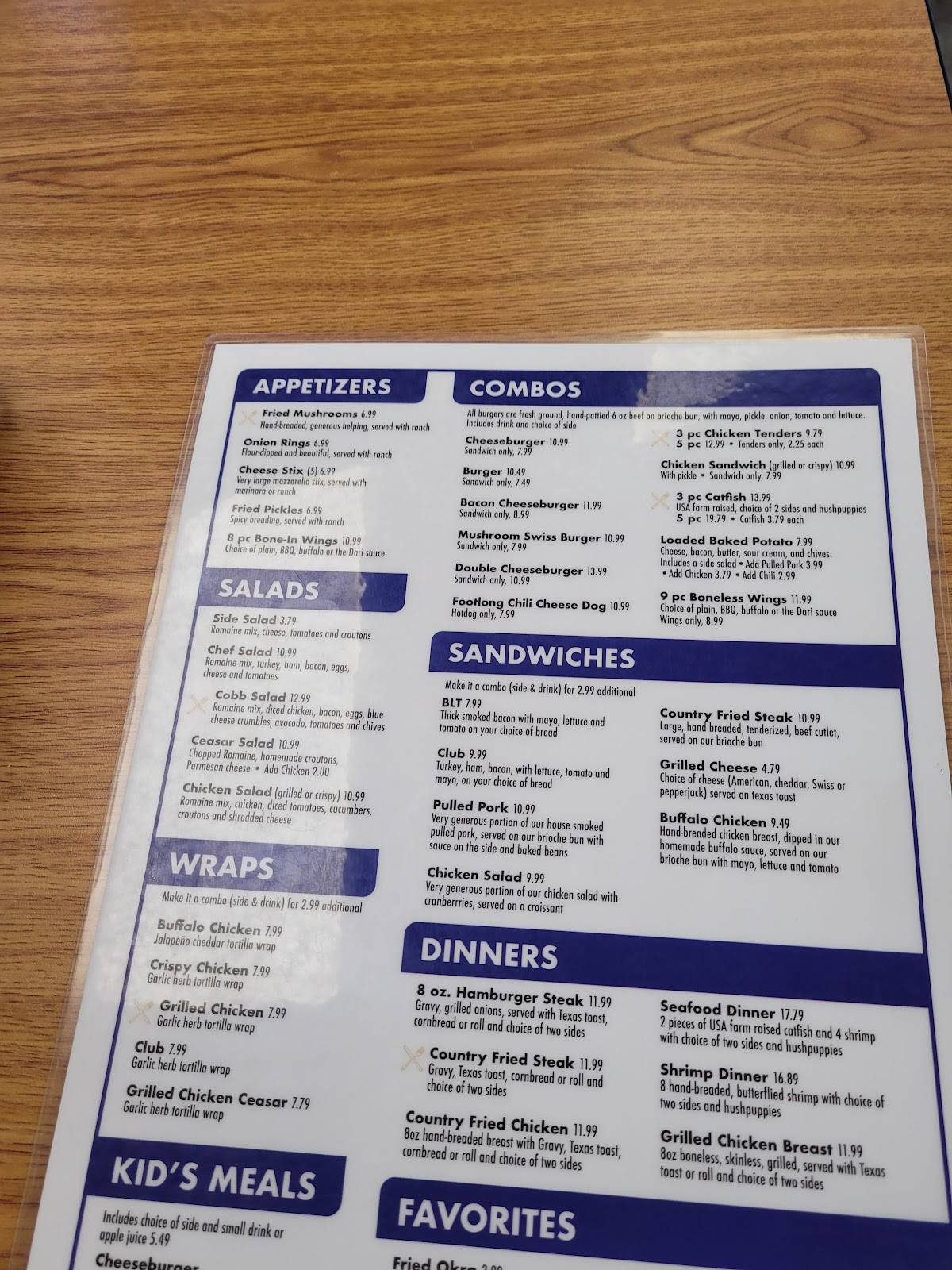 Menu at The Dari restaurant, Greenwood