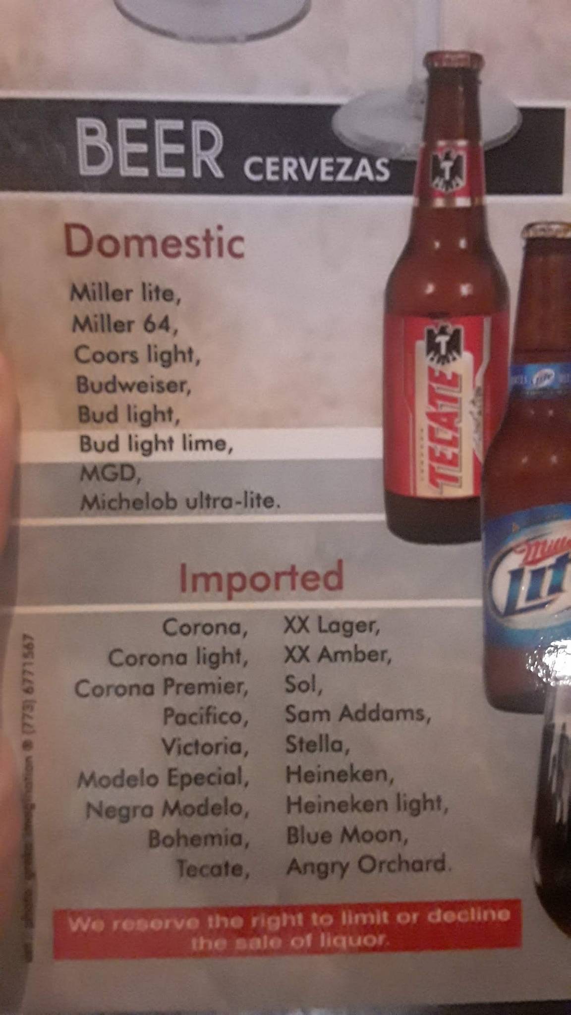 Menu at Asada Grill & Cantina restaurant, Highland, W 45th St