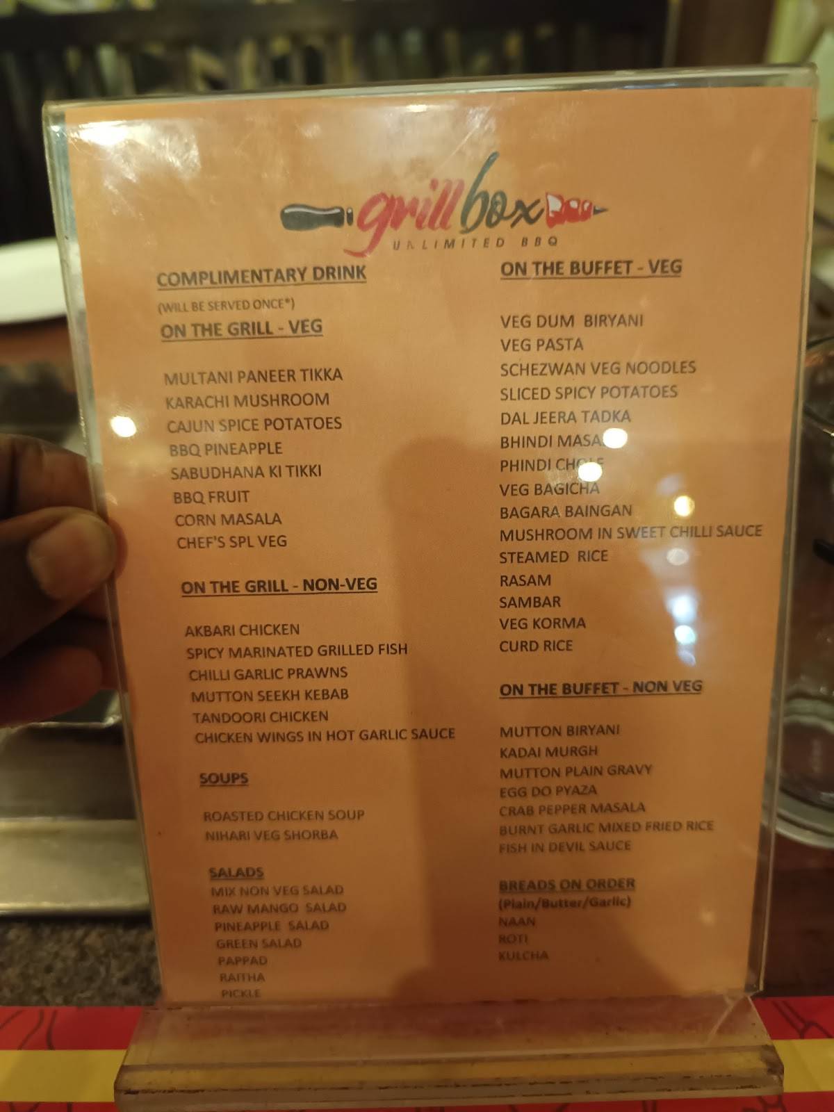 Menu at Grill Box, Chennai, 25