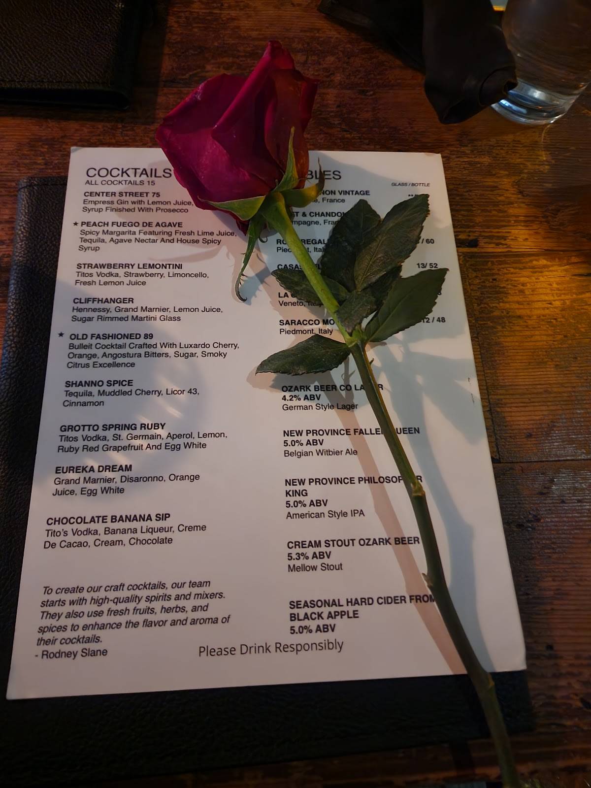 Menu at Grotto Wood-Fired Grill and Wine Cave pub & bar, Eureka Springs