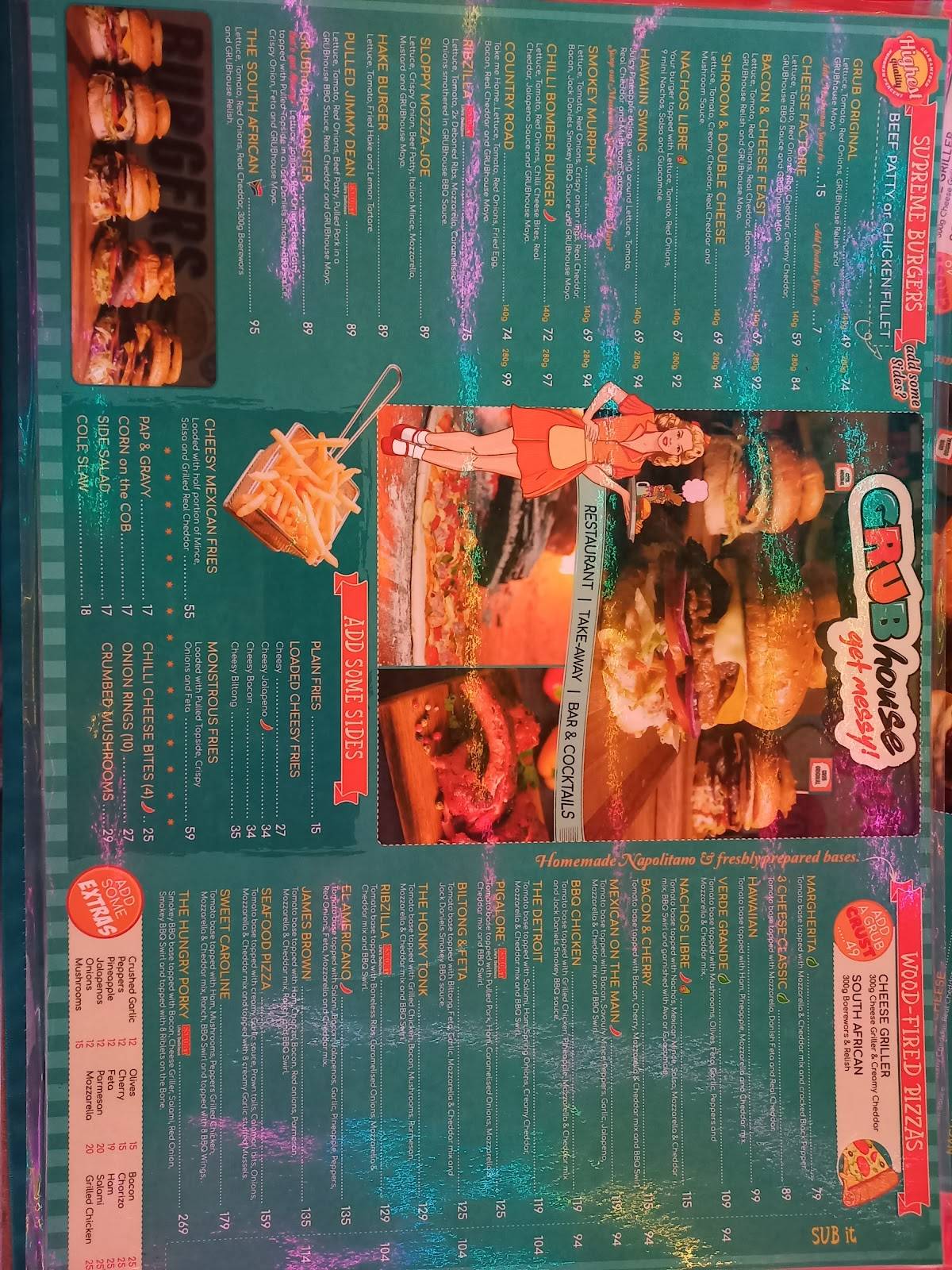 Menu at GrubHouse Eco Park restaurant, Centurion