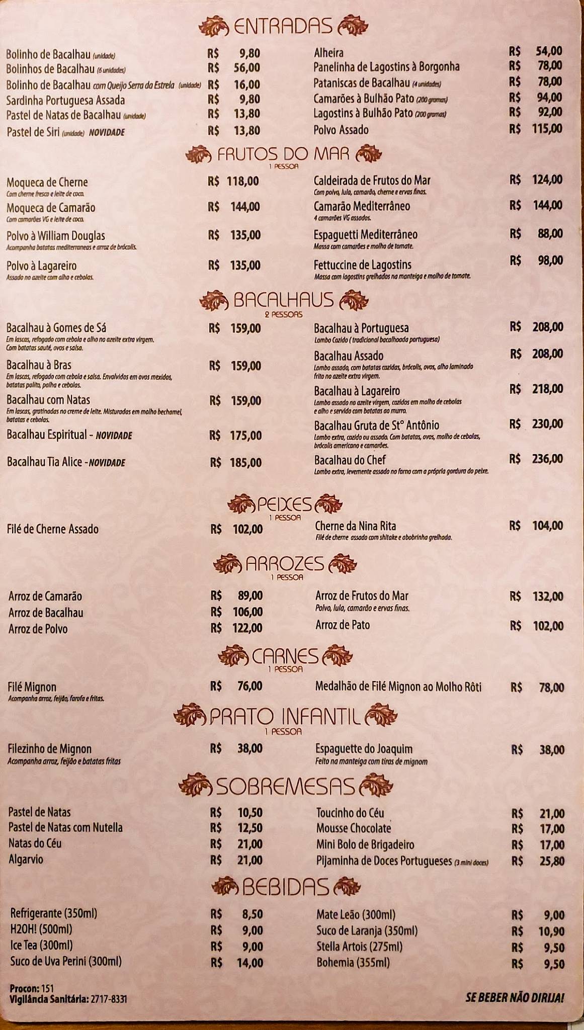Menu em Gruta de Santo Antônio restaurante, Niterói