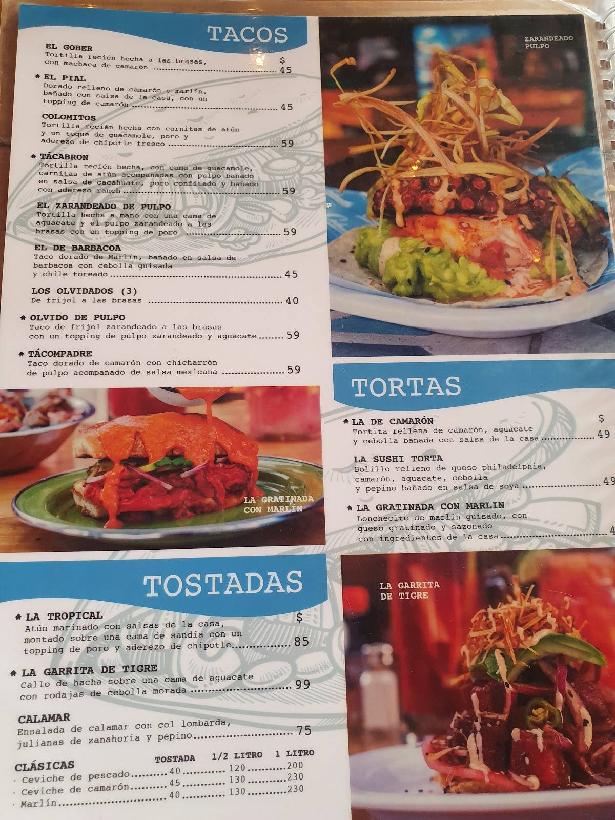 Carta del restaurante Colomitos Cocina del Mar, Guadalajara