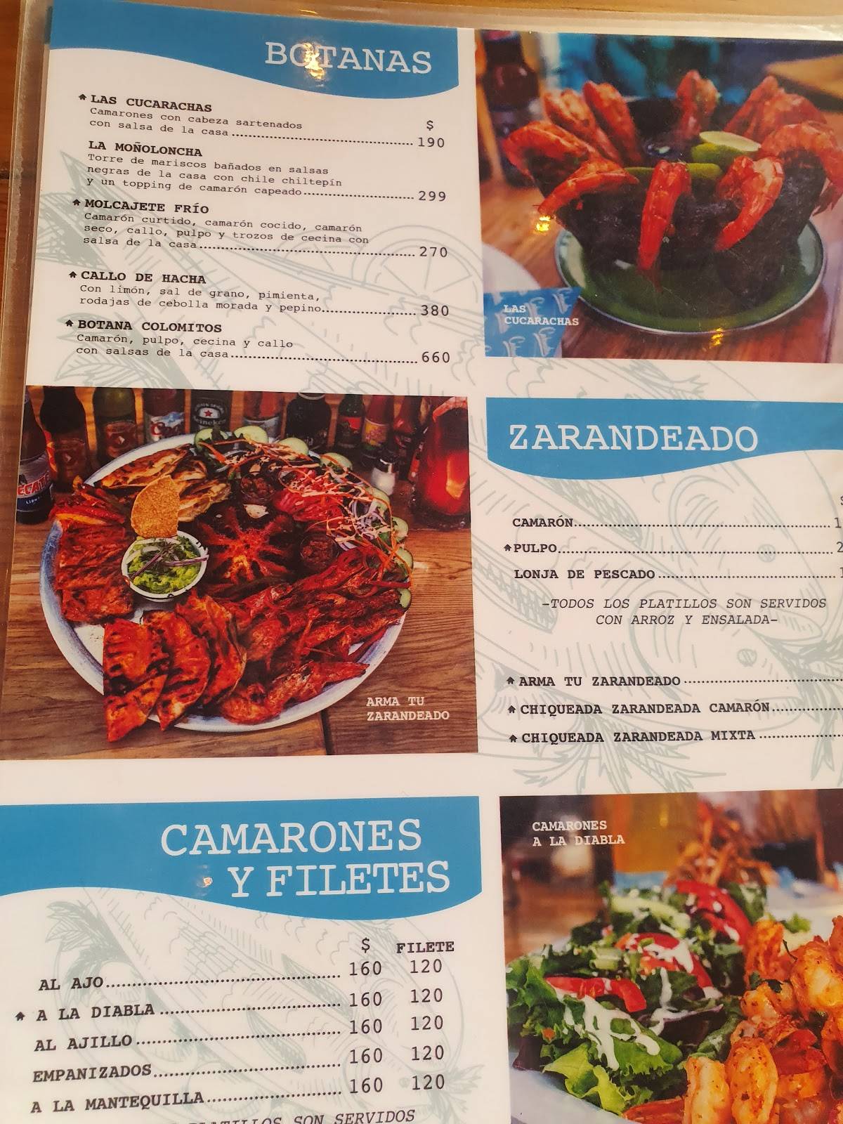 Carta del restaurante Colomitos Cocina del Mar, Guadalajara