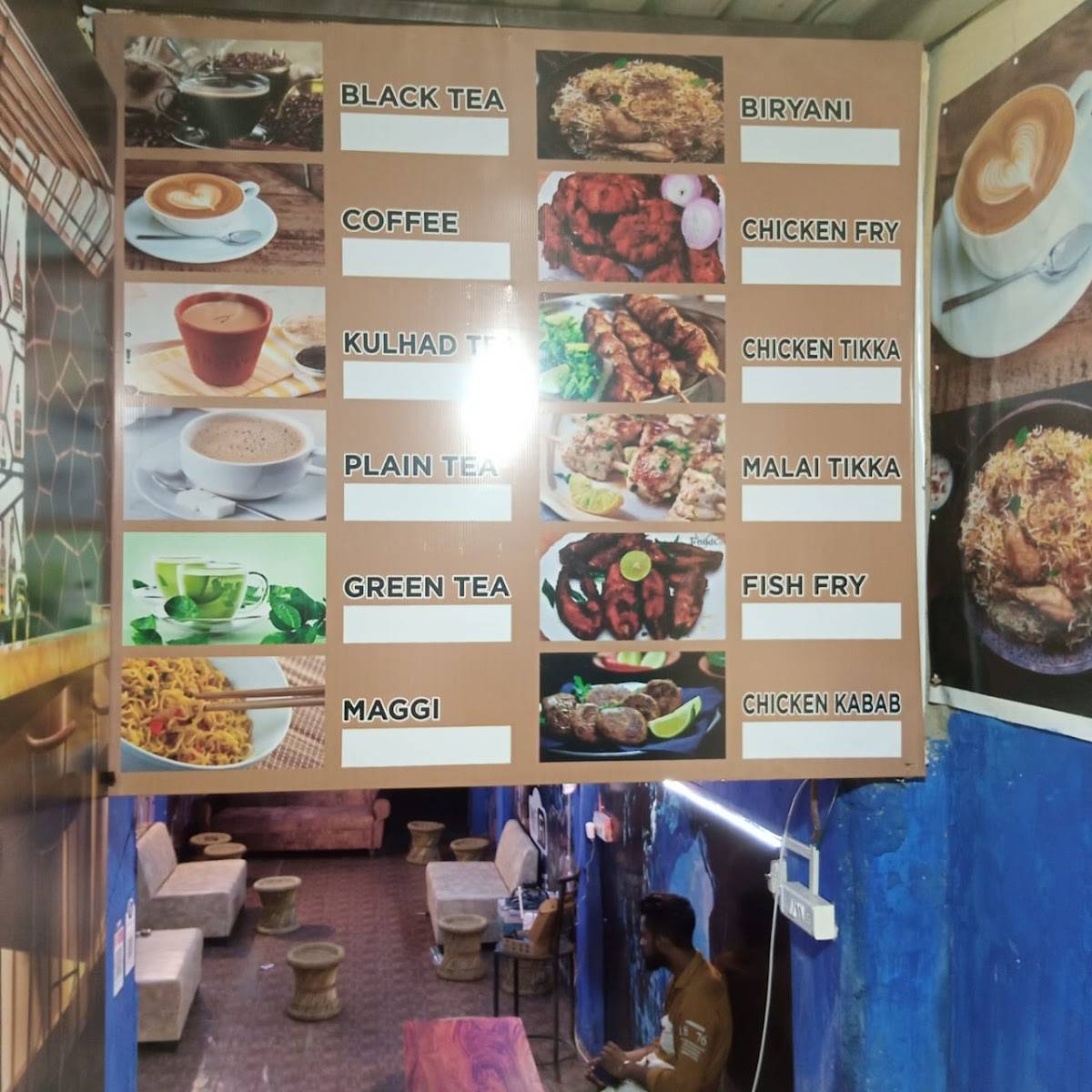 Menu at Gufa cafe, Bhopal