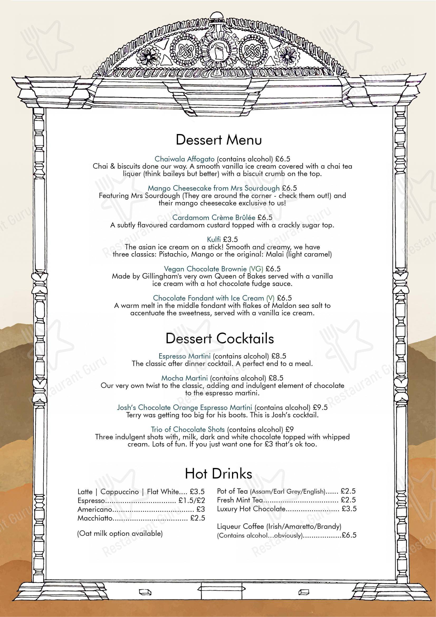 Menu at Gurkha Fire restaurant, Chatham