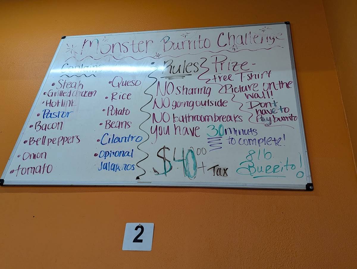 Menu at Gutierrez Family Restaurant, Wichita Falls