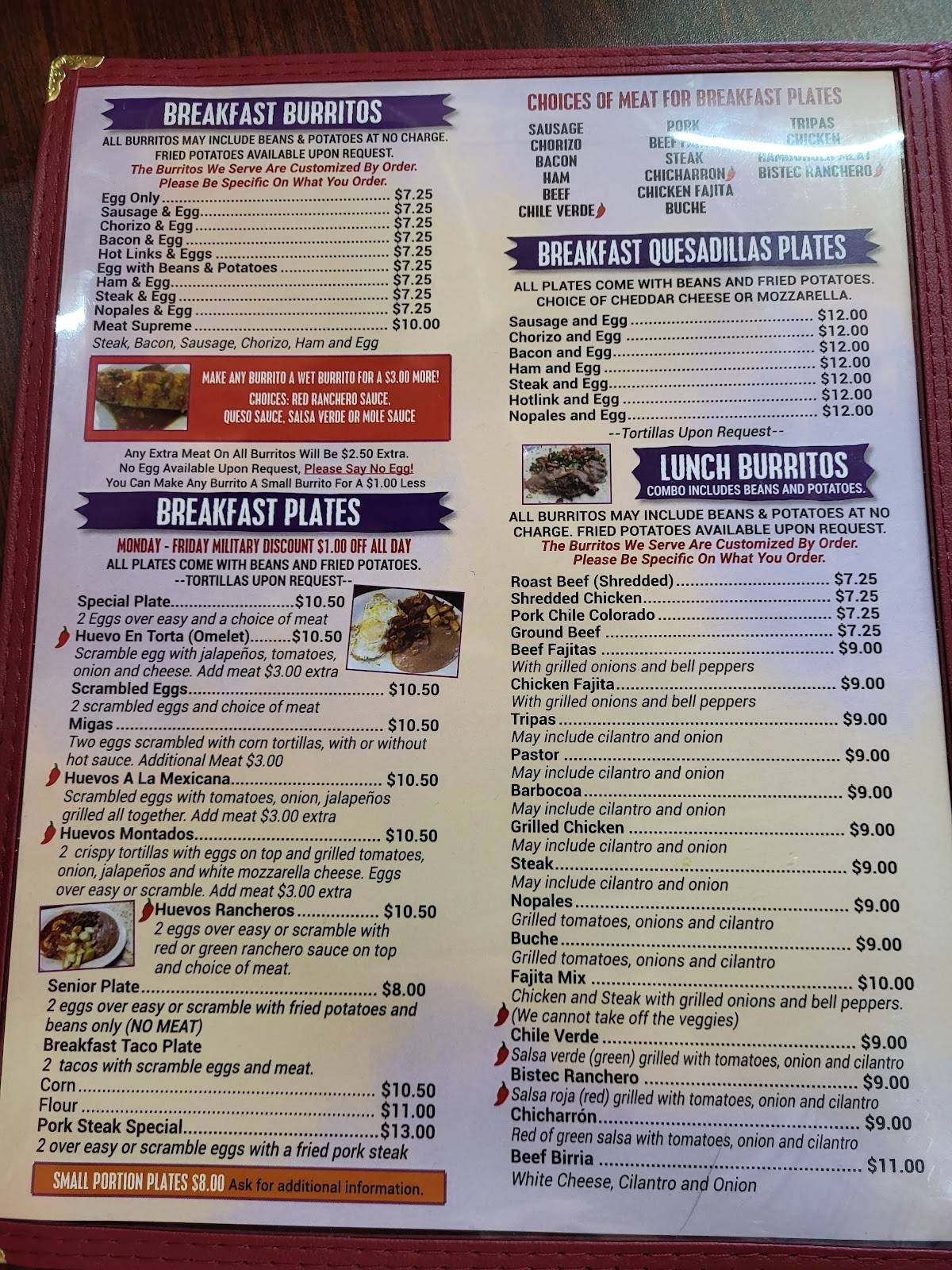 Menu at Gutierrez Family Restaurant, Wichita Falls