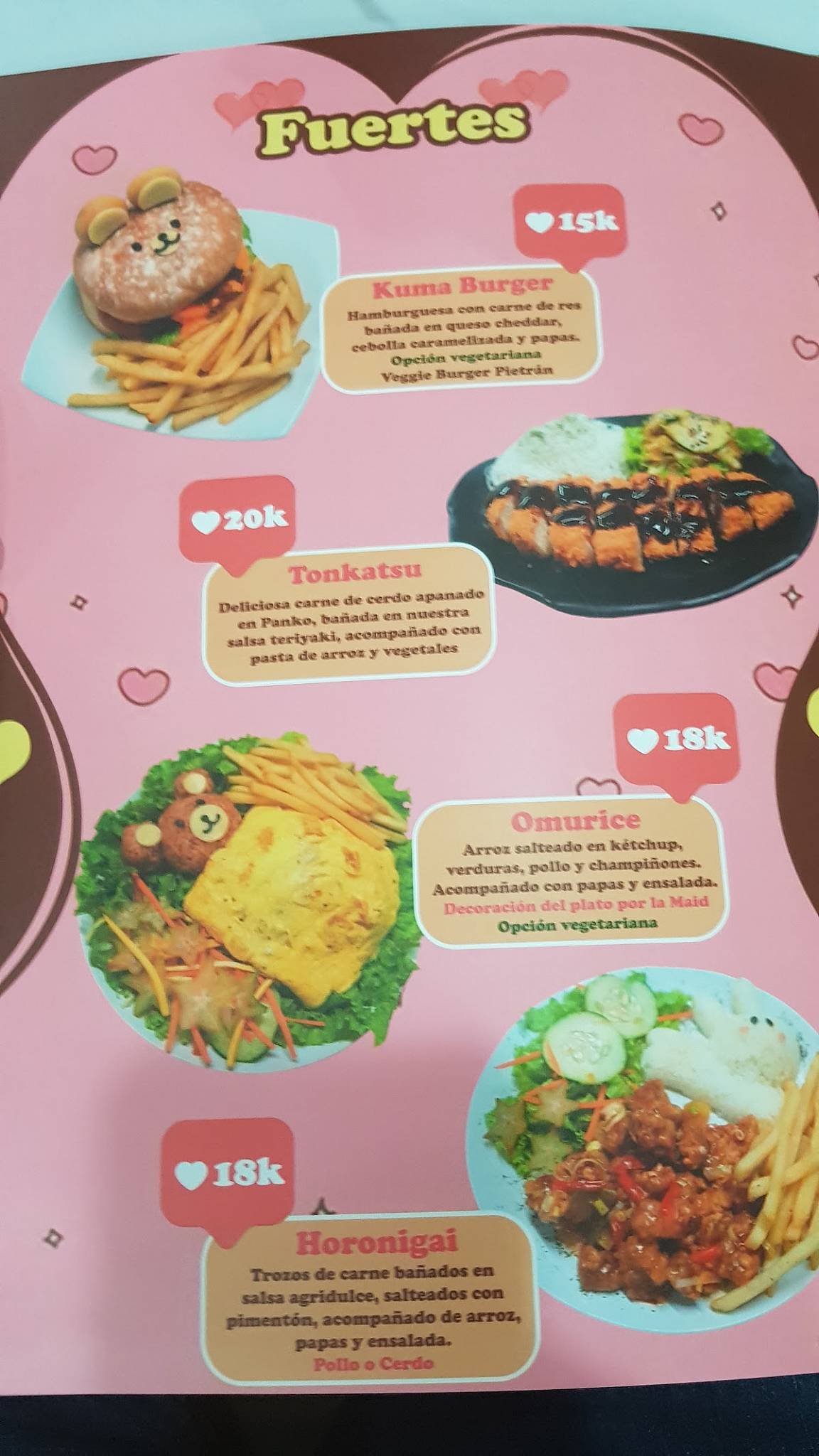 Carta de Haiku Cafe Maid, Medellín, Calle 49b# 64b-12