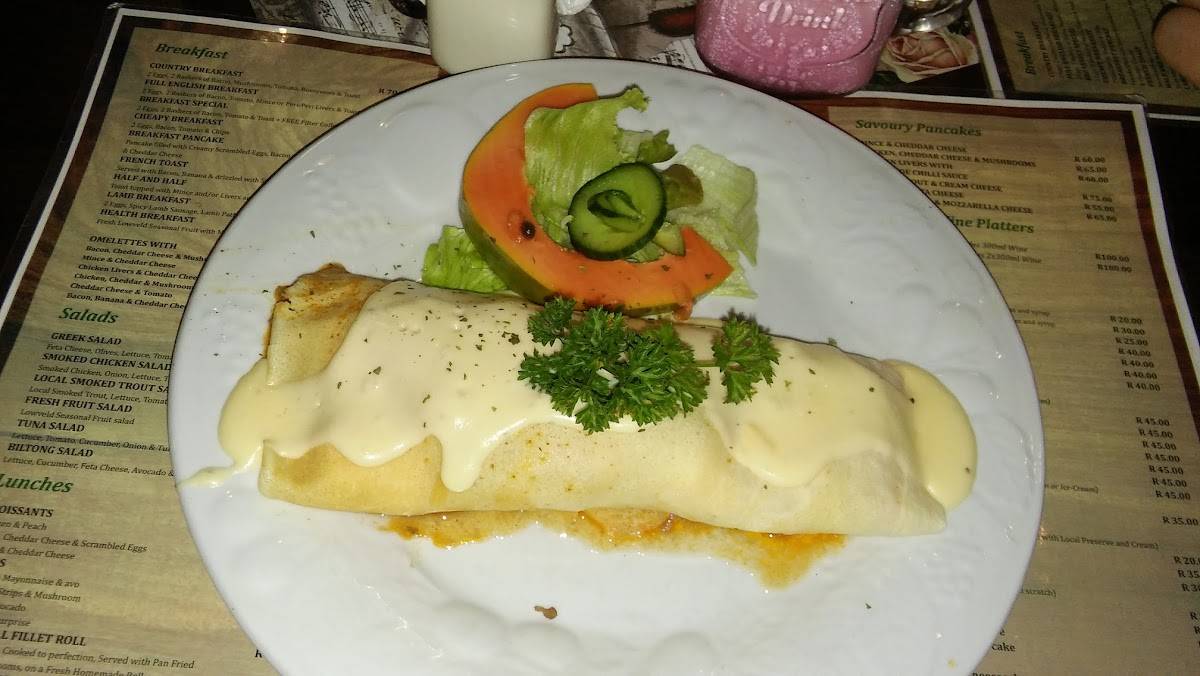 Menu at Hall's Farm Stall at GateWay cafe, Nelspruit
