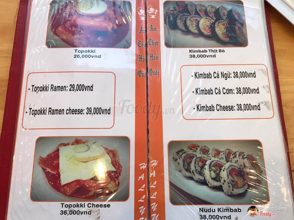 Carta de Hallyu Korean Fast Food, Ciudad Ho Chi Minh (Saigón), 125 Trần ...