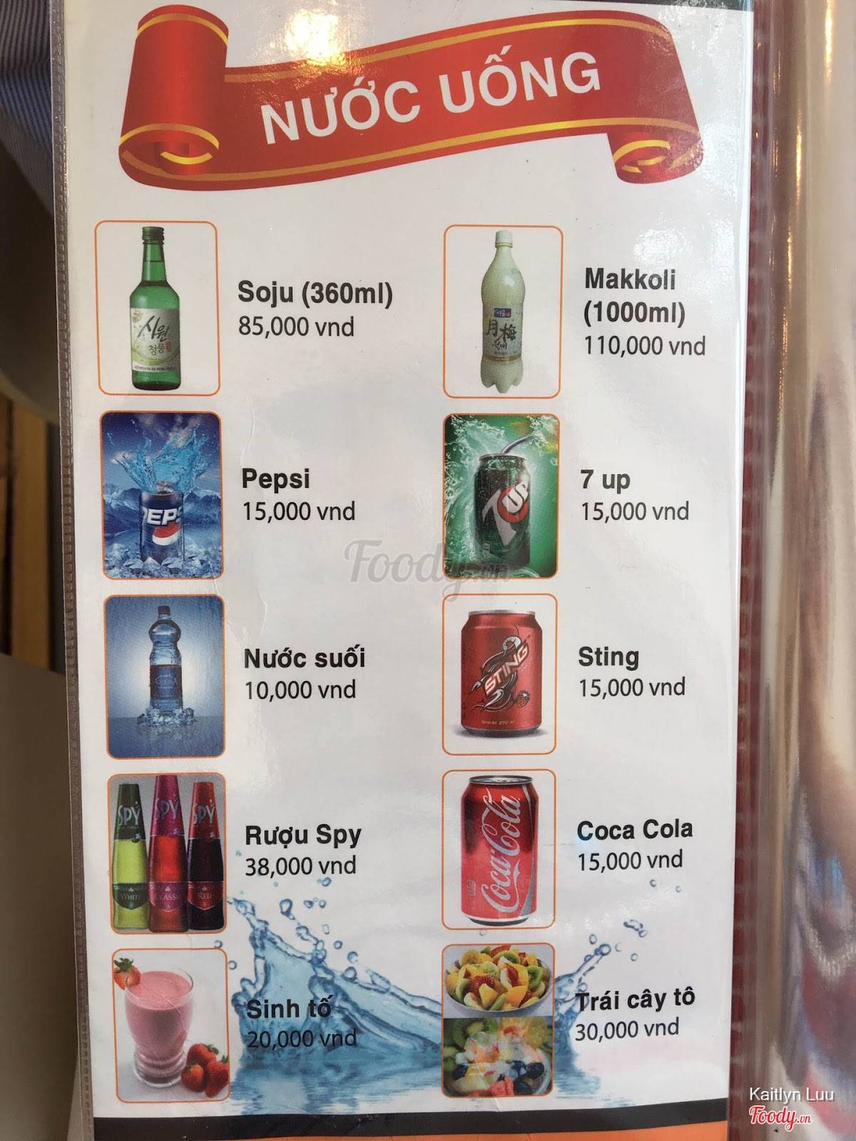 Carta de Hallyu Korean Fast Food, Ciudad Ho Chi Minh (Saigón), 125 Trần ...