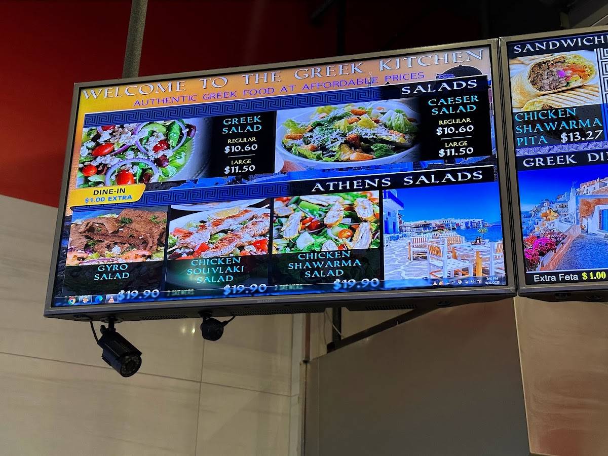 Menu at The Greek Kitchen restaurant, Hamilton