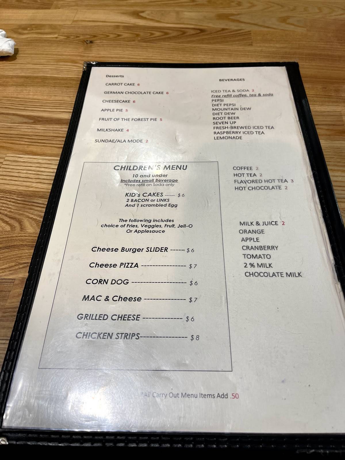 Menu at Hanging Five Restaurant, Butte