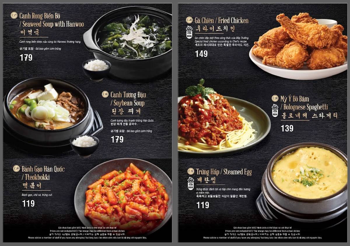 Menu at Hanwadam - Korean Premium Grill Lotte Mall Tây Hồ restaurant, Hanoi