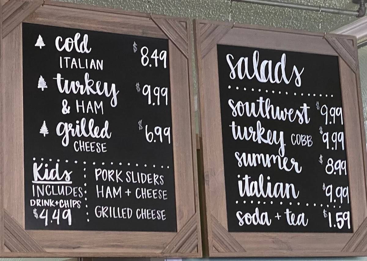 Menu at Happy Camper Cafe, Purcell