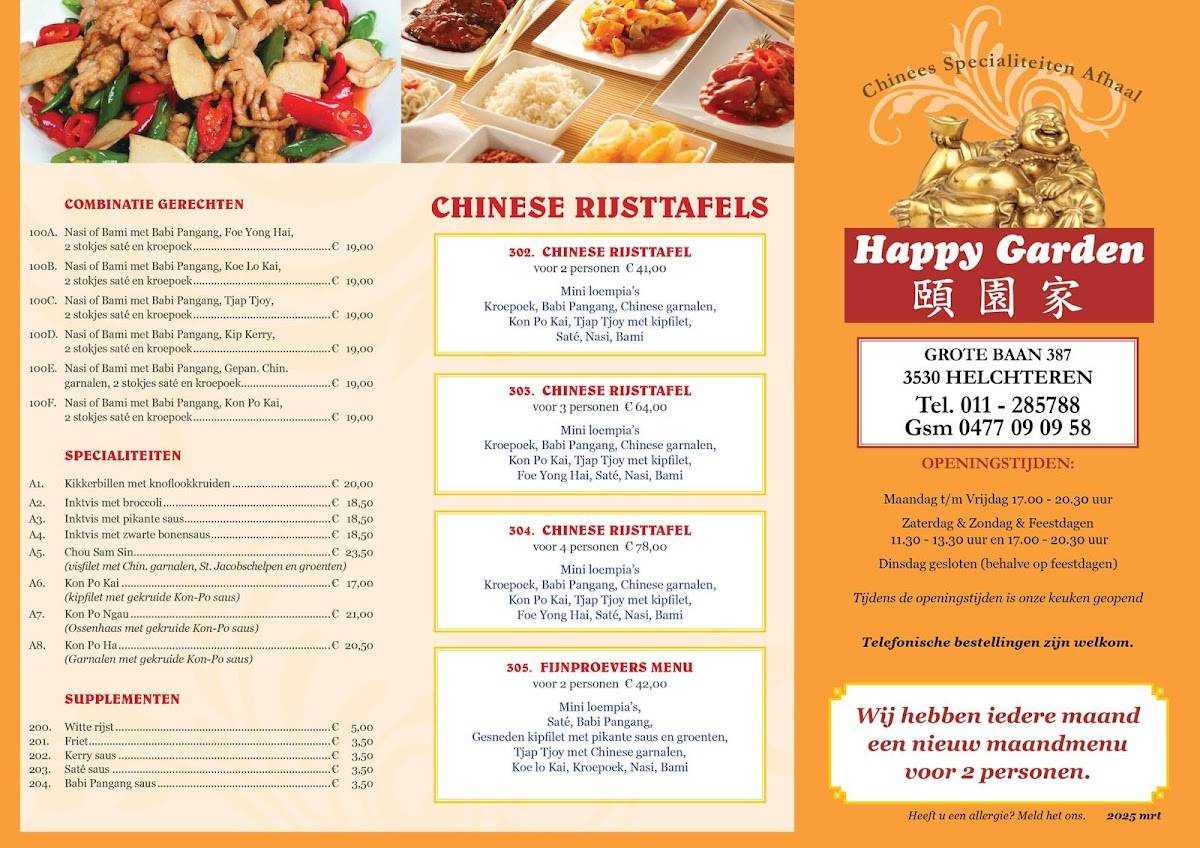 Menu at Happy Garden Houthalen -Helchteren restaurant, Houthalen-Helchteren