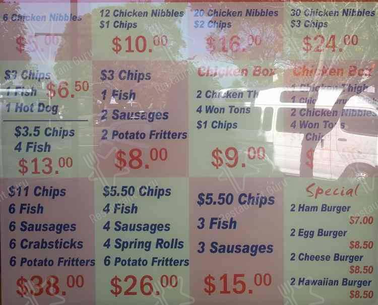 Menu at Happy Horse Takeaways fast food, Auckland, 29 Coronation Rd