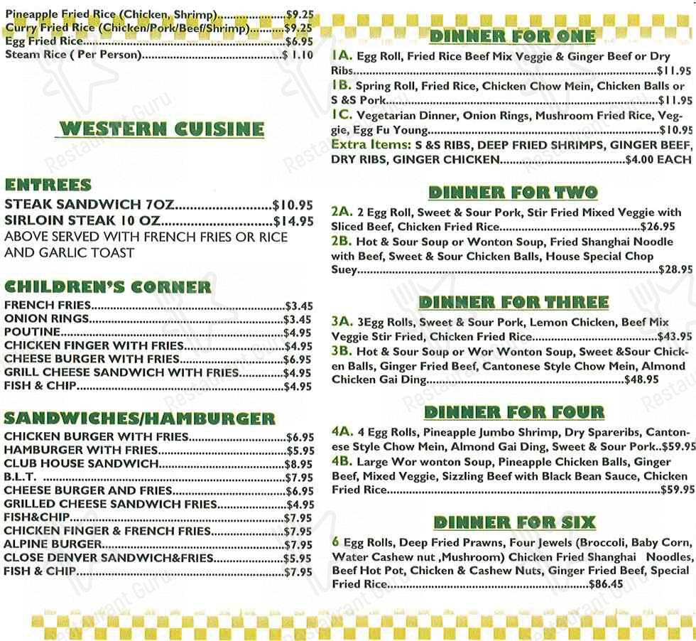 Menu at Happy Valley Restaurant, Okotoks, Village Ln