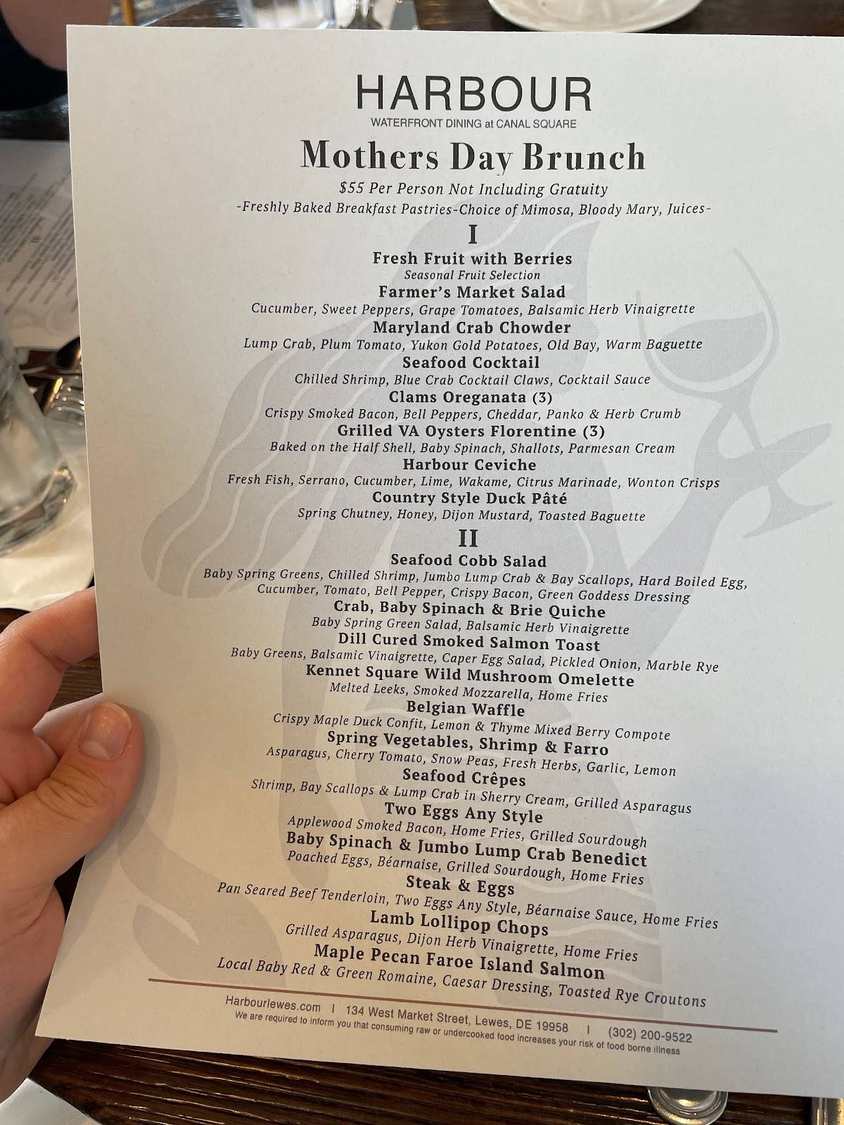 Menu at Harbour Restaurant at Canal Square, Lewes