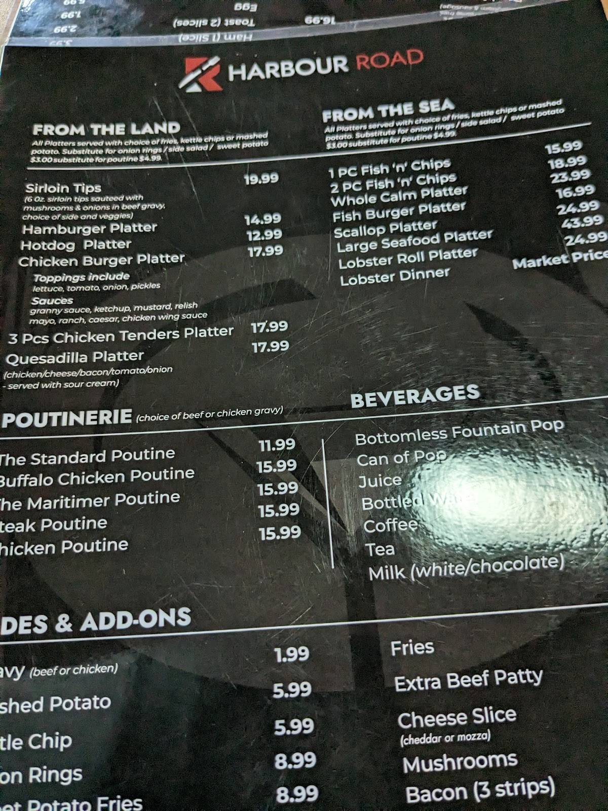 Menu at Harbour Road Pub & Eatery, Pennfield, 190 NB-176