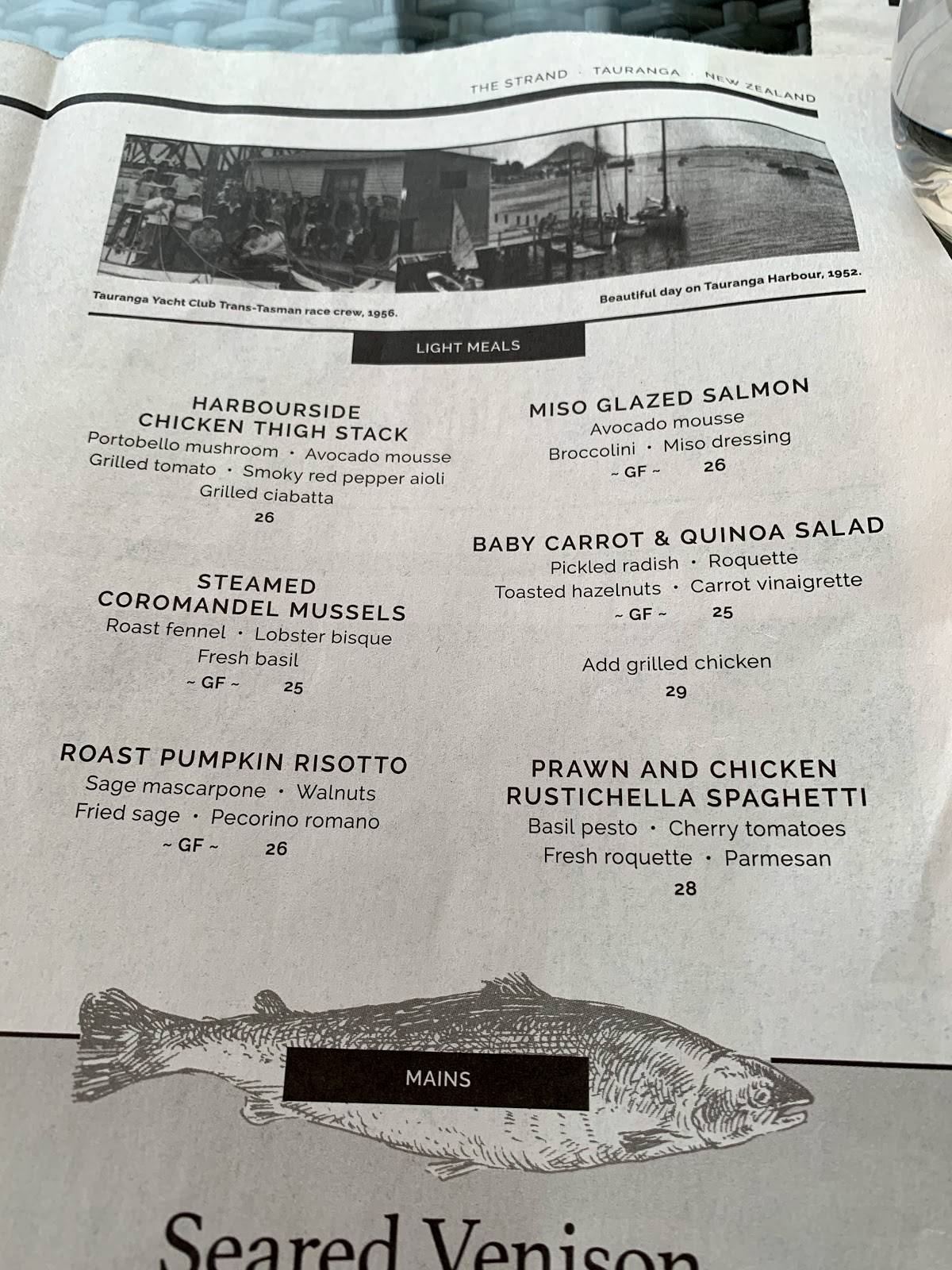 Menu at Harbourside pub & bar, Tauranga
