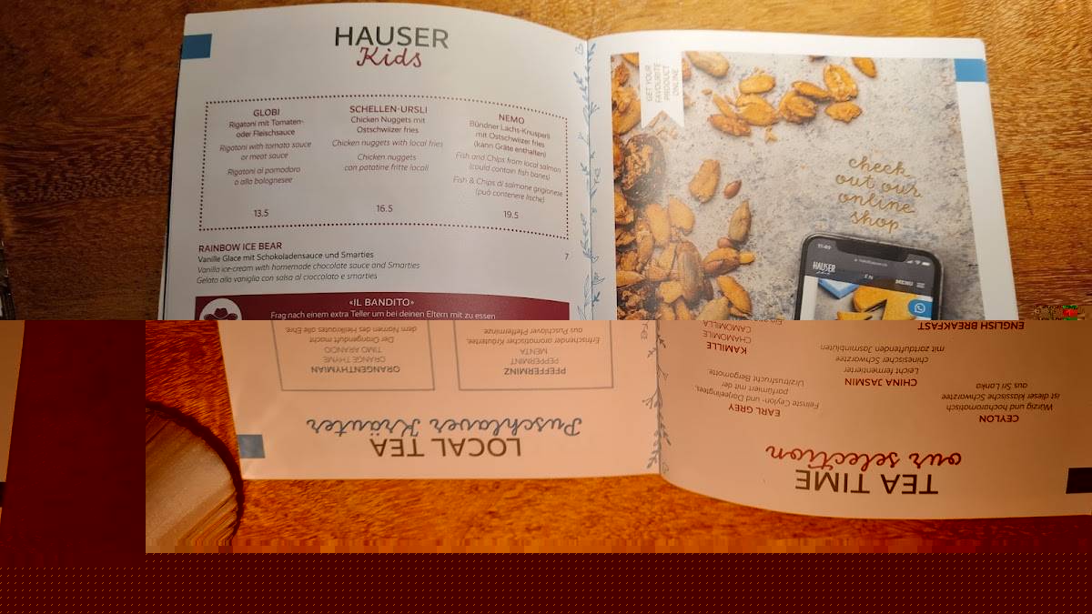 Speisekarte von Hauser Restaurant St. Moritz, Sankt Moritz