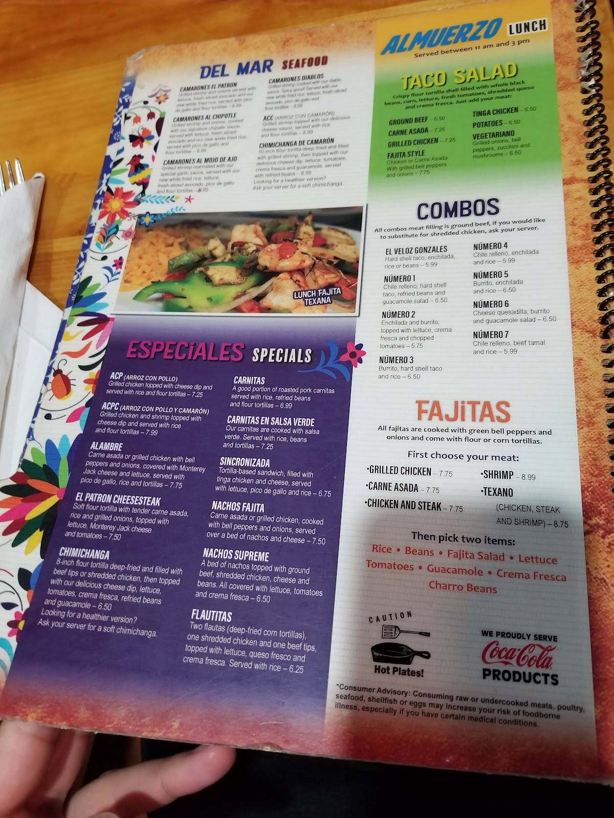 Menu at La Casa Del Patron restaurant, Havelock