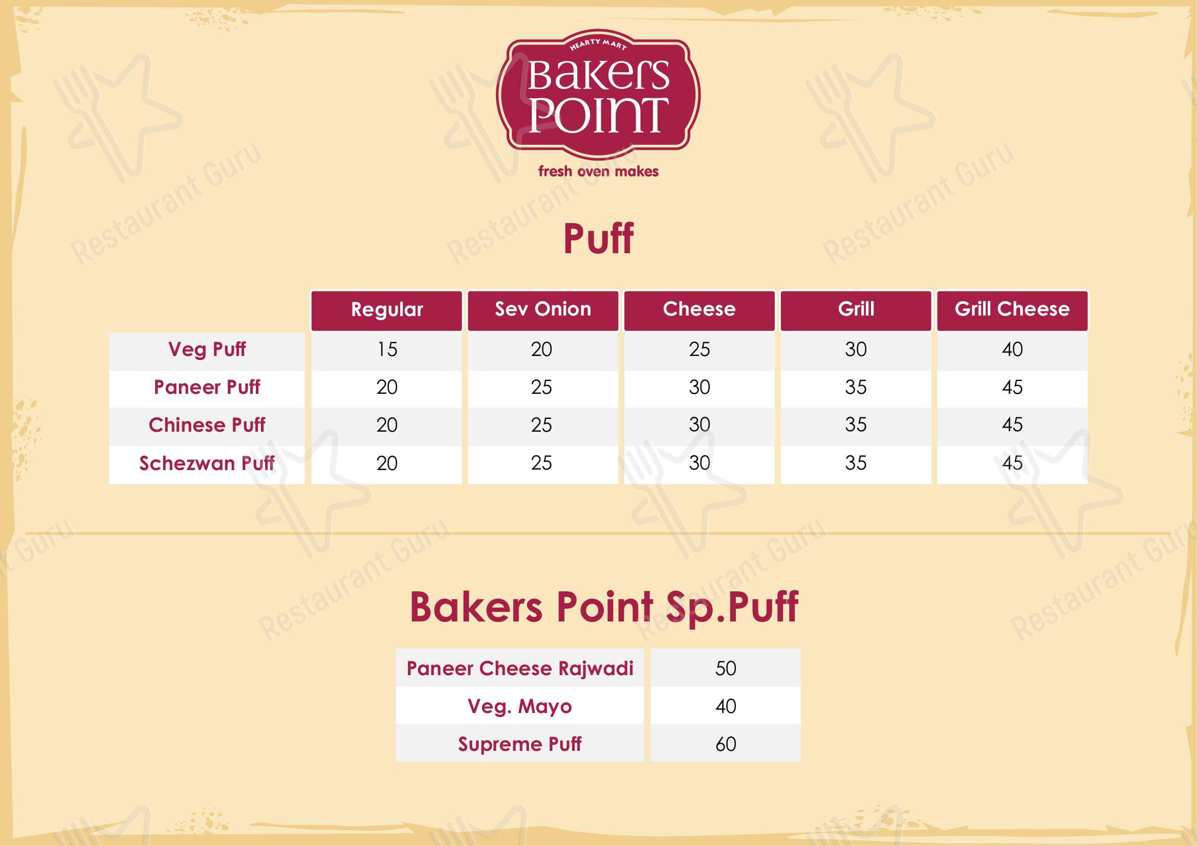 Menu at Hearty Mart Bakers Point, Ahmedabad, Hearty Mart Bakers Point