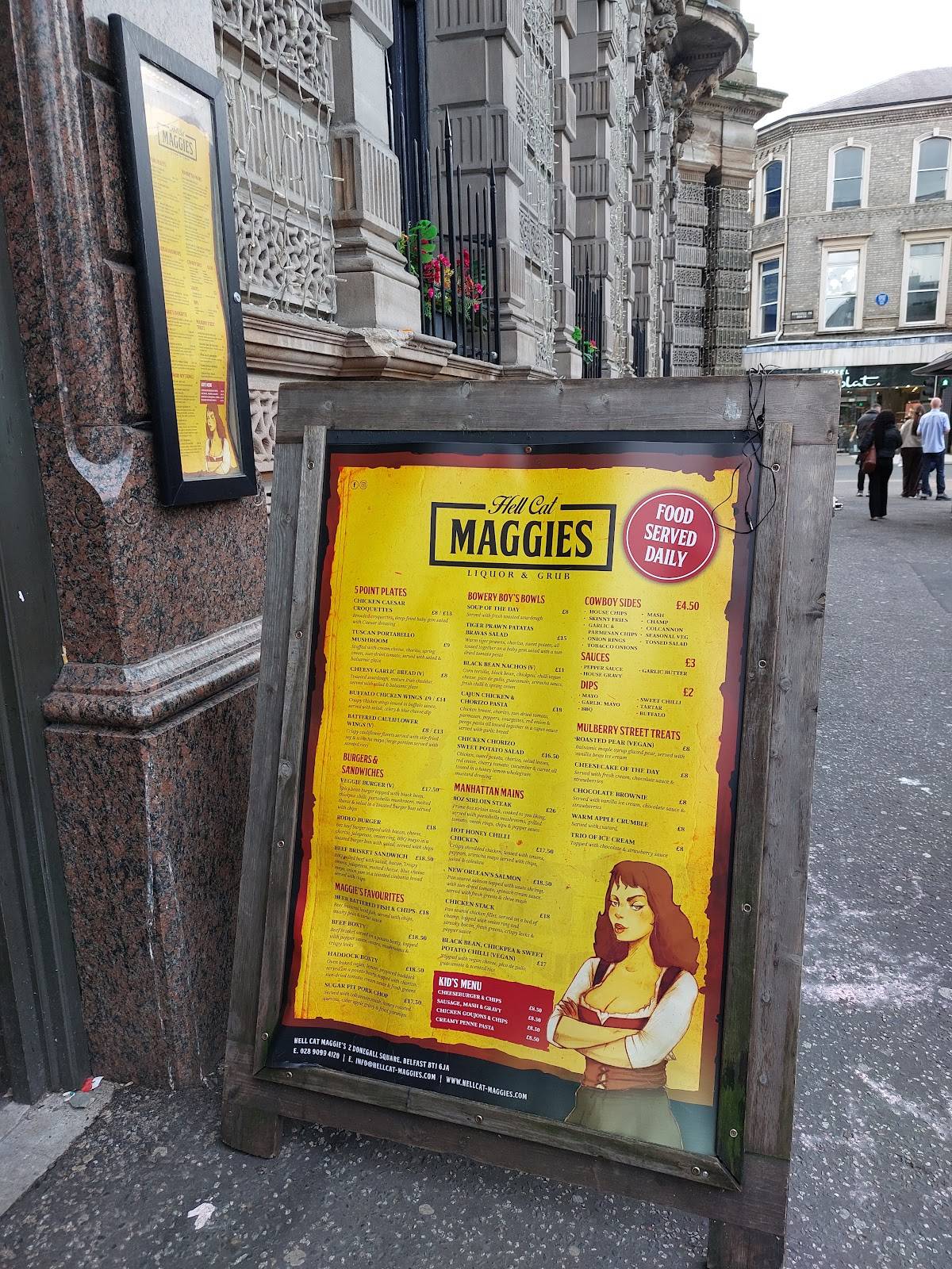 Menu at HellCat Maggies pub & bar, Belfast