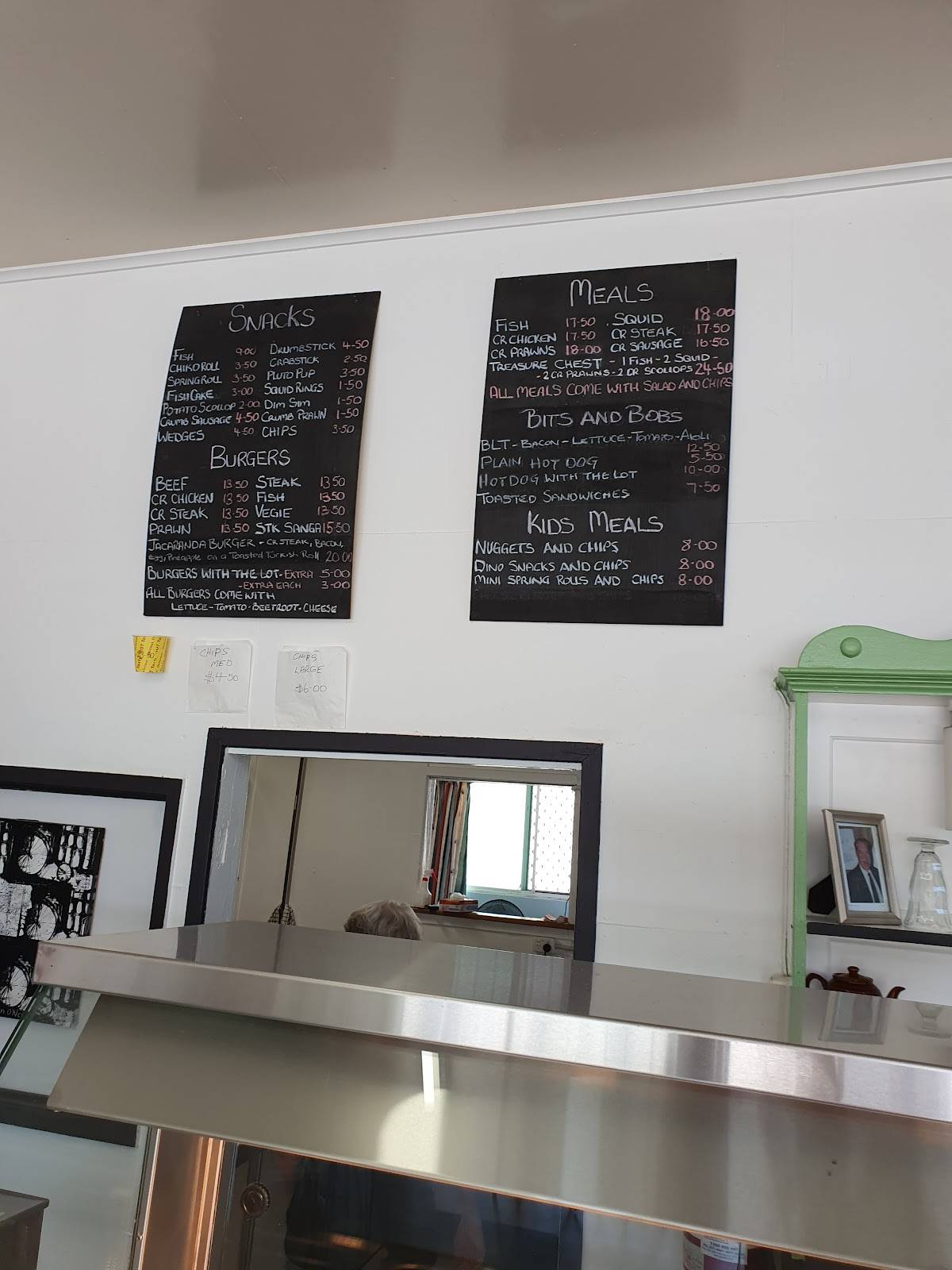 Menu at Herberton jacaranda cafe, Herberton
