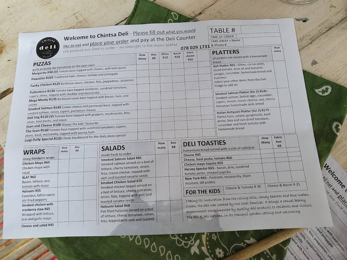 Menu at Hey! Clay cafe, Amatola Coastal