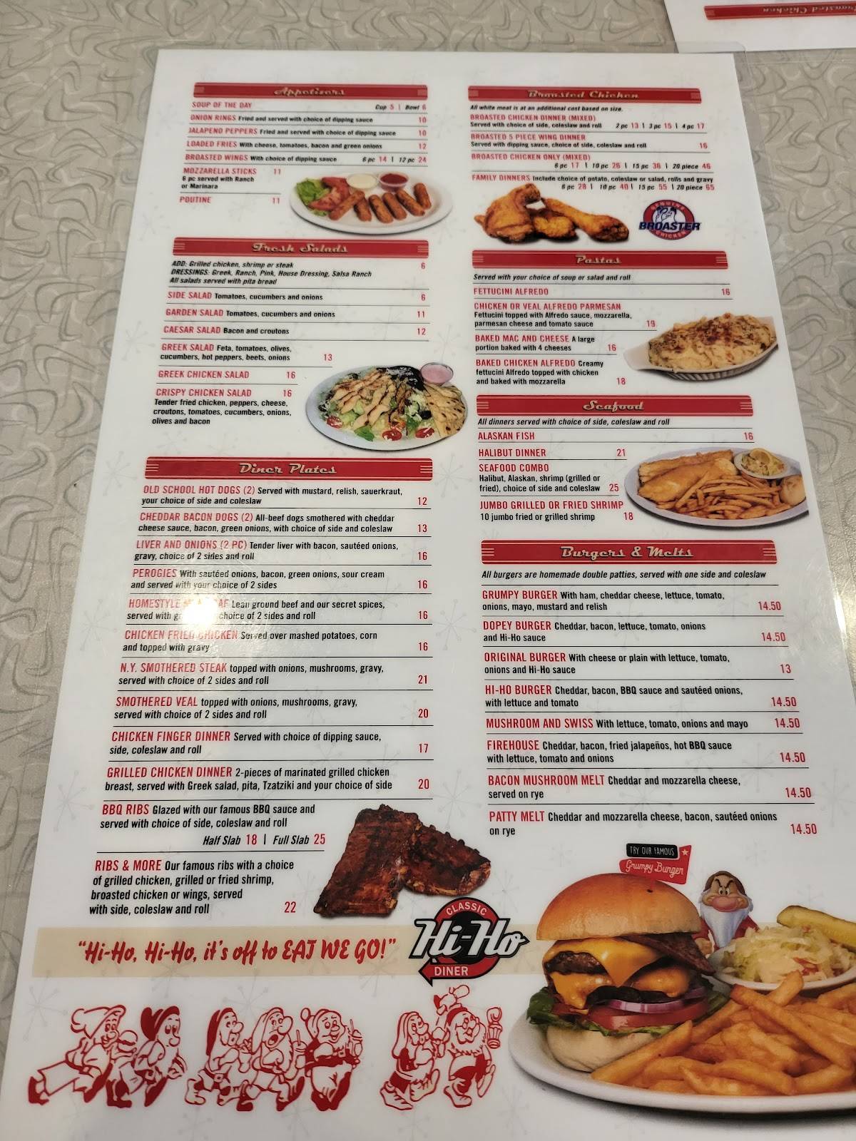 Menu at Hi Ho Diner restaurant, Windsor