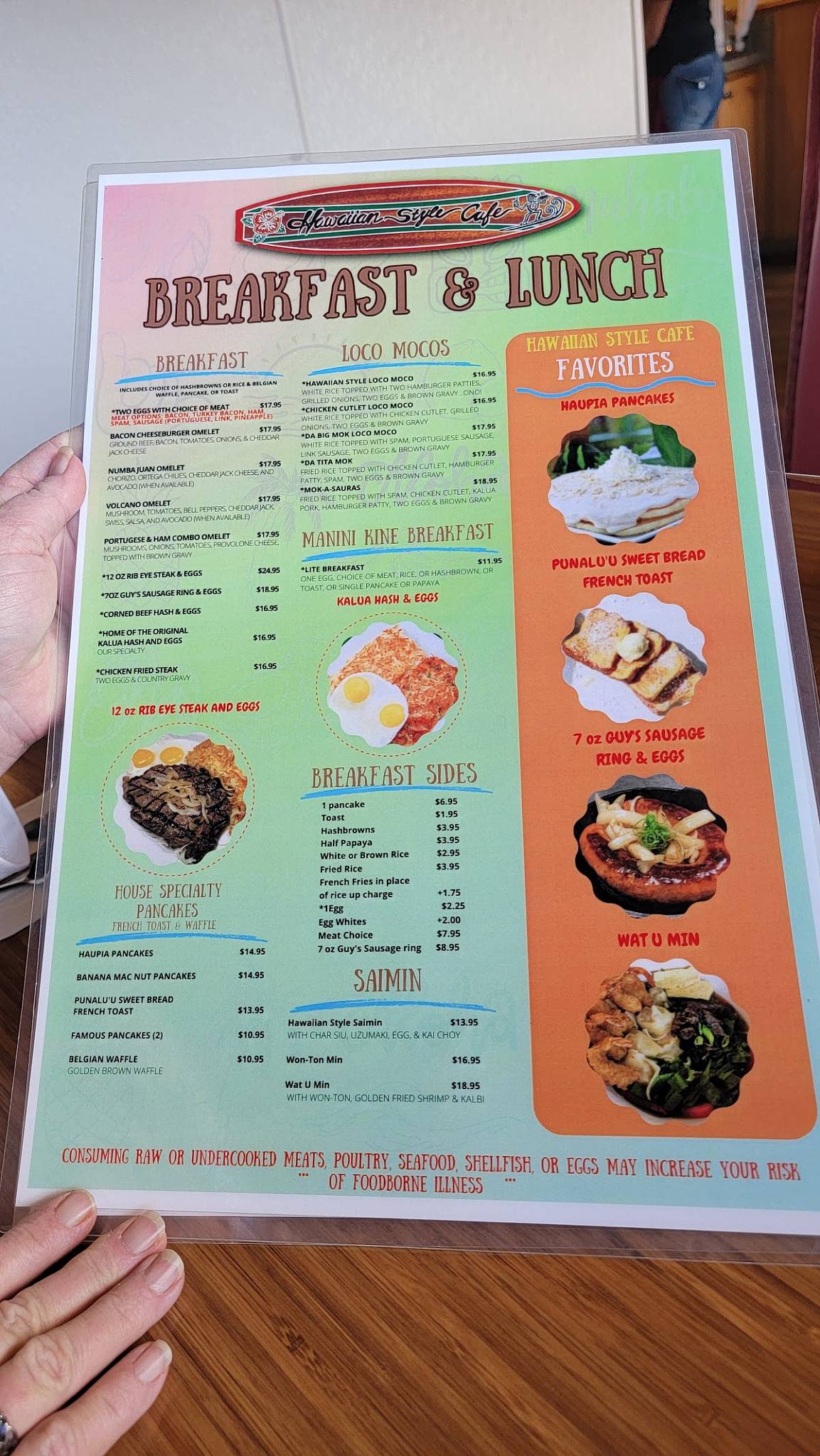 Menu at Hawaiian Style Cafe Hilo, Hilo, 681 Manono St