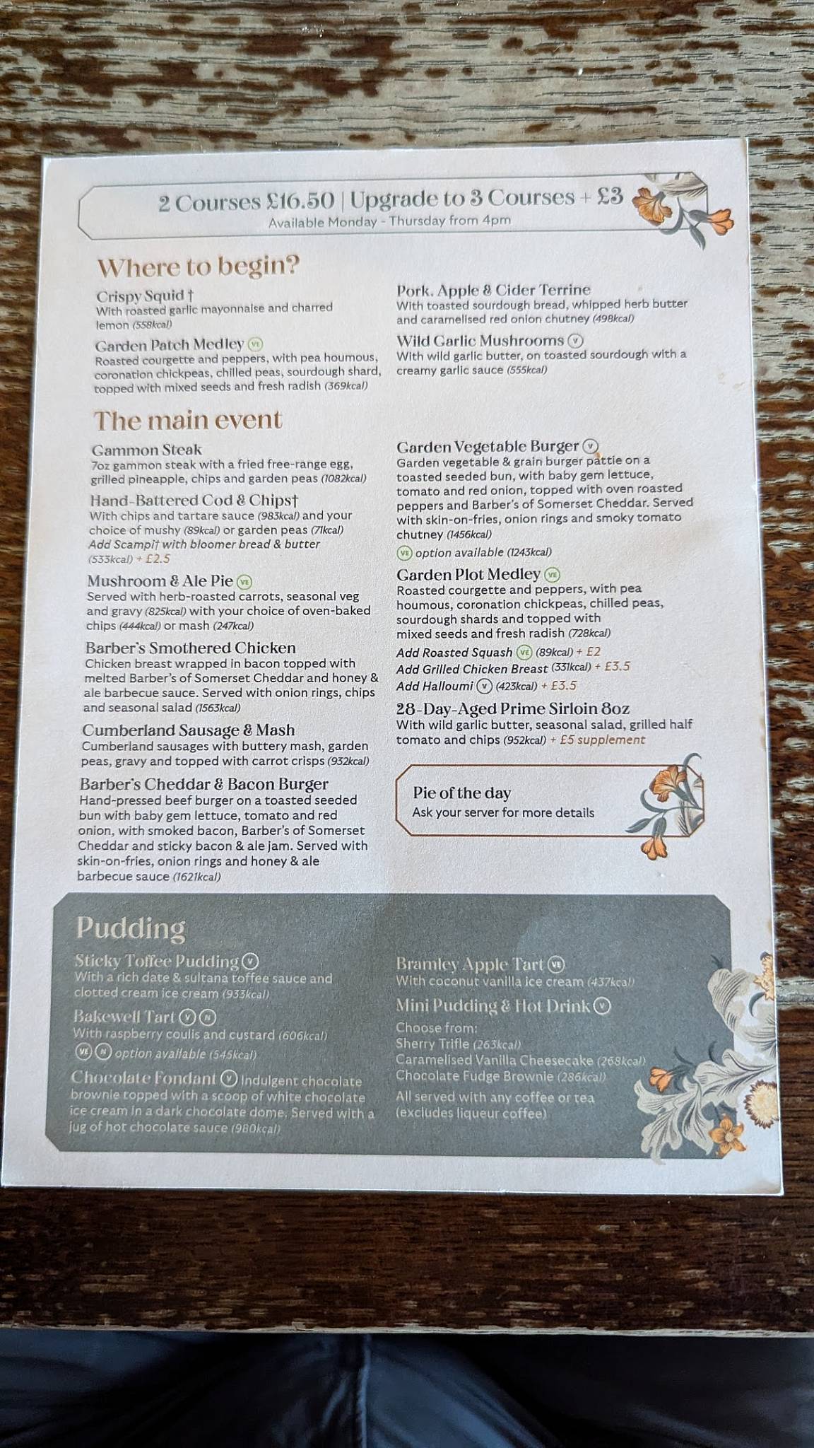 Menu at Holly Bush pub & bar, Lichfield