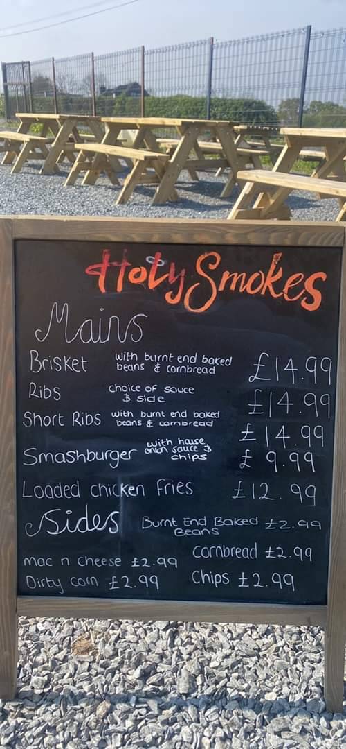 Menu at Holy Smokes BBQ Shack, Portadown