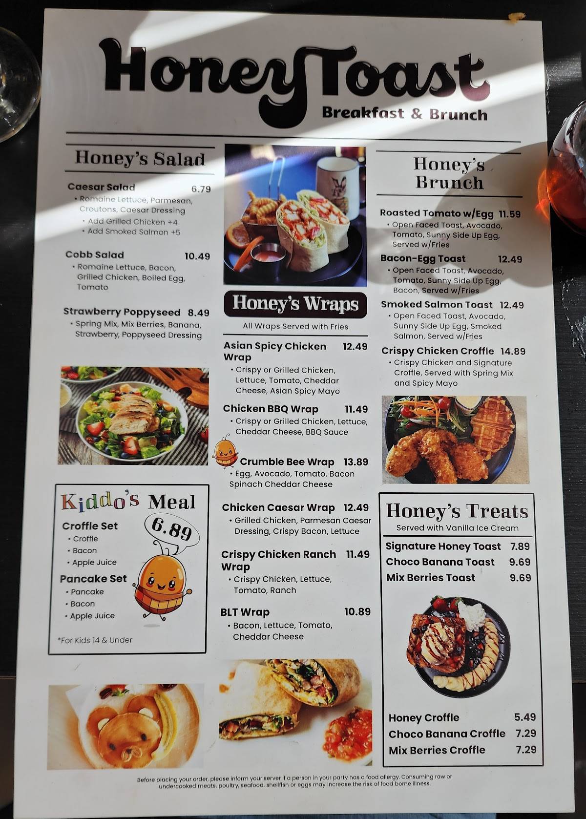 Menu at Honey Toast Breakfast & Brunch restaurant, Fairborn