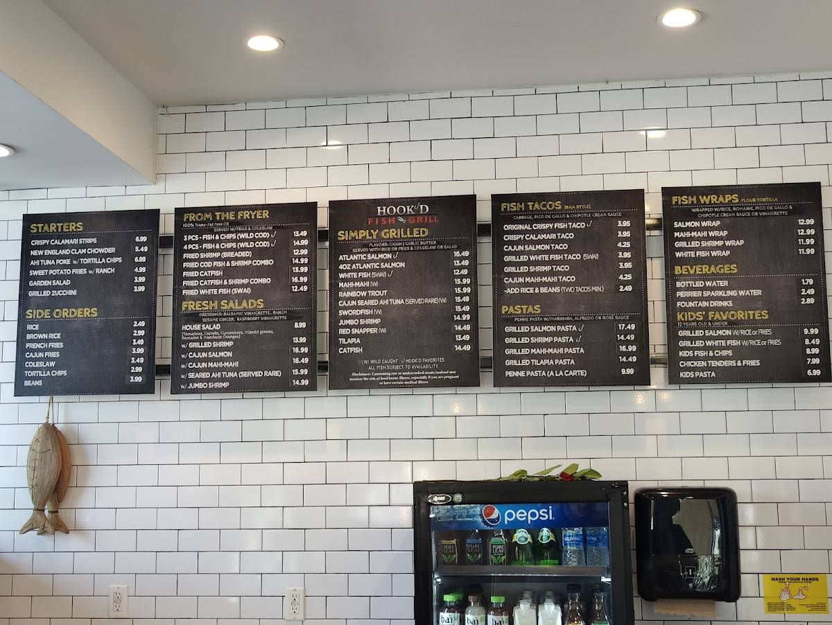 Menu at Hook'd Fish Grill restaurant, Los Angeles, Nordhoff St Unit 6