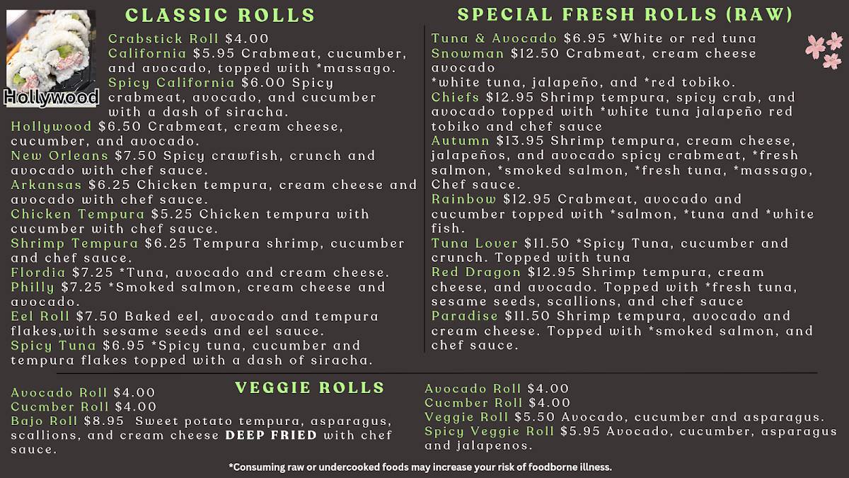 Menu at Hoshi Japanese Express Fulton restaurant, Fulton