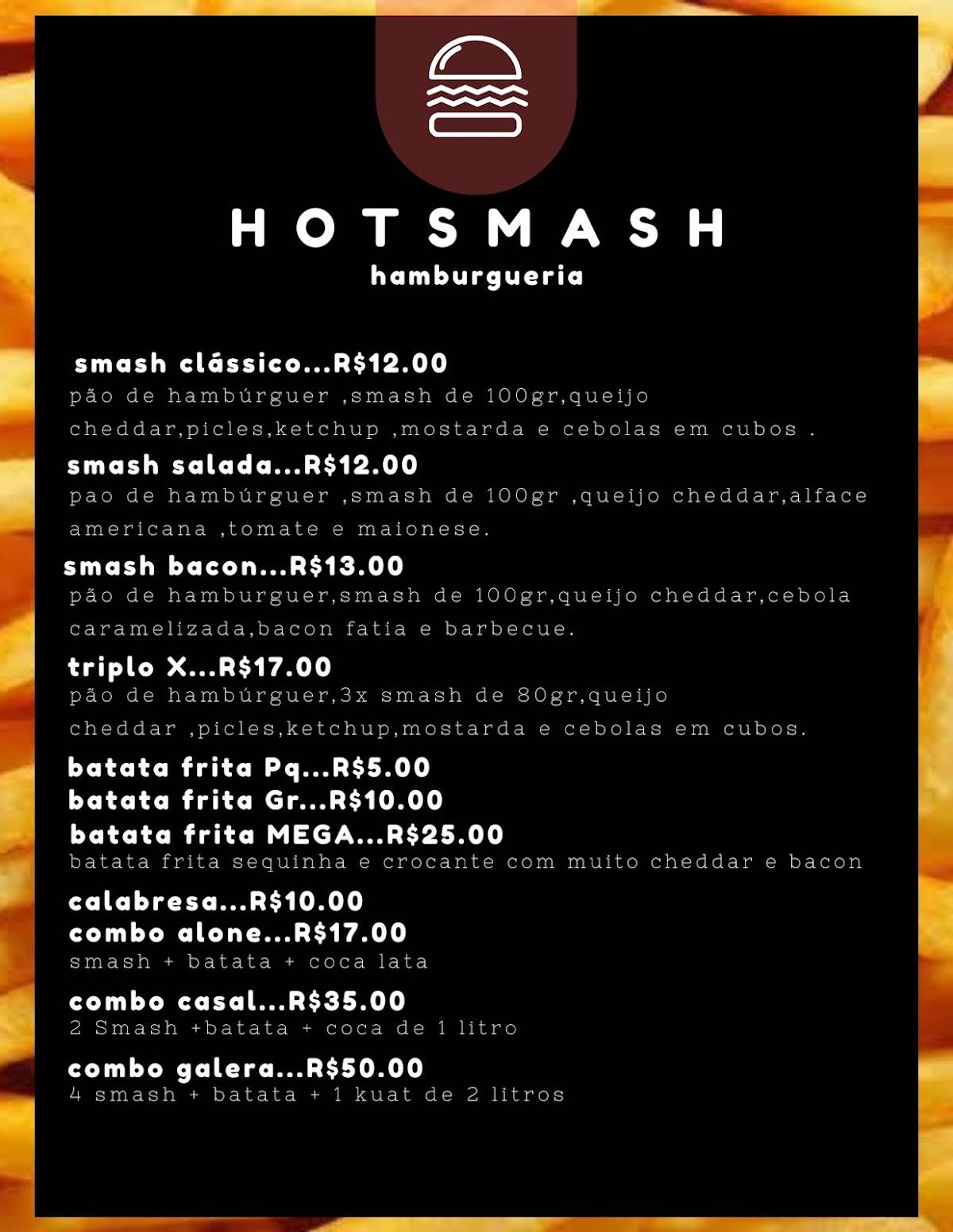 Menu em Hotsmash restaurante, Curitiba