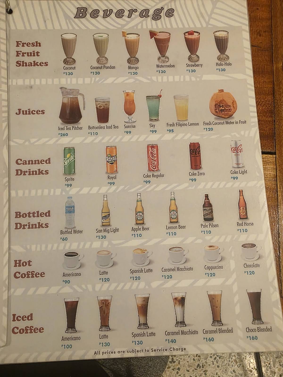 Menu at House of Lechon restaurant, Cebu City, Acacia St
