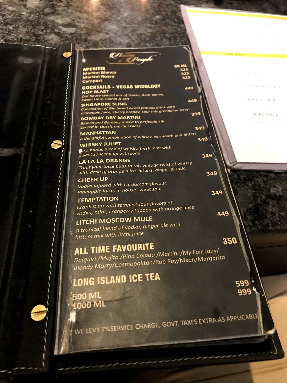 Menu at House of People (HOP), Jaipur, Bais Godam
