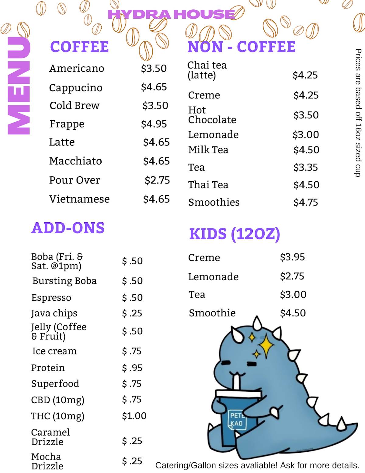 Menu at Hydra House pub & bar, Friendswood