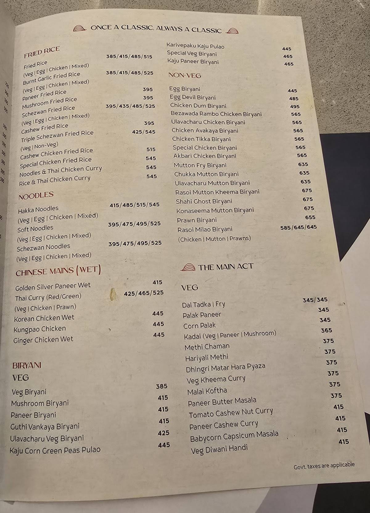 Menu at IGURU Banquets & Restaurant, Hyderabad