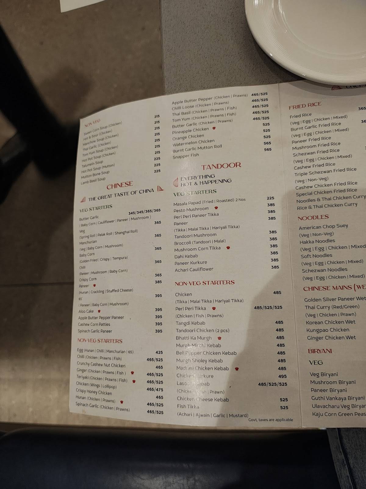 Menu at IGURU Banquets & Restaurant, Hyderabad